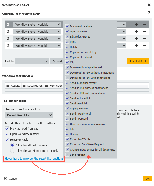 Workflow: Streamlining features in a task list